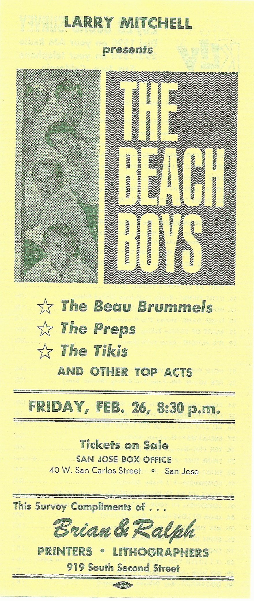 1965 - Beach Boys Gigs