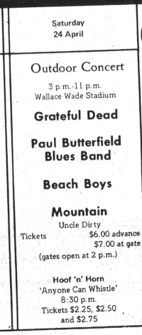 1971 - Beach Boys Gigs